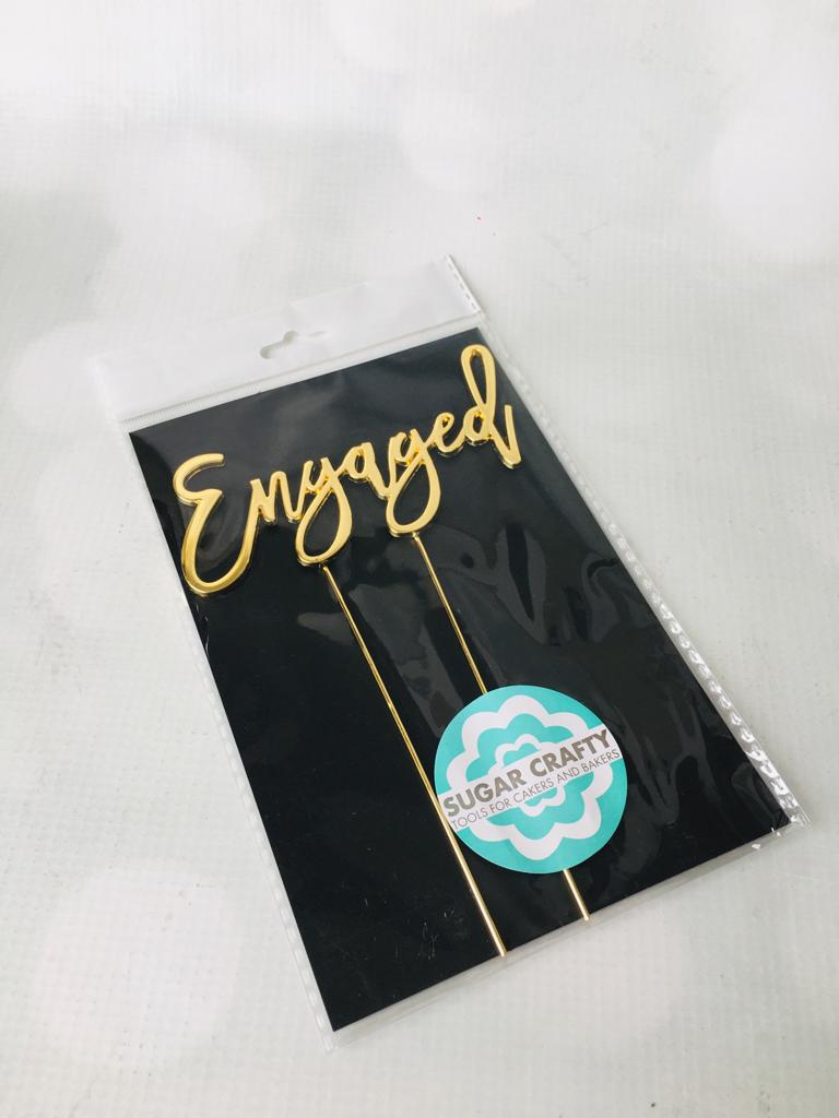 GOLD Plated Cake Topper - ENGAGED