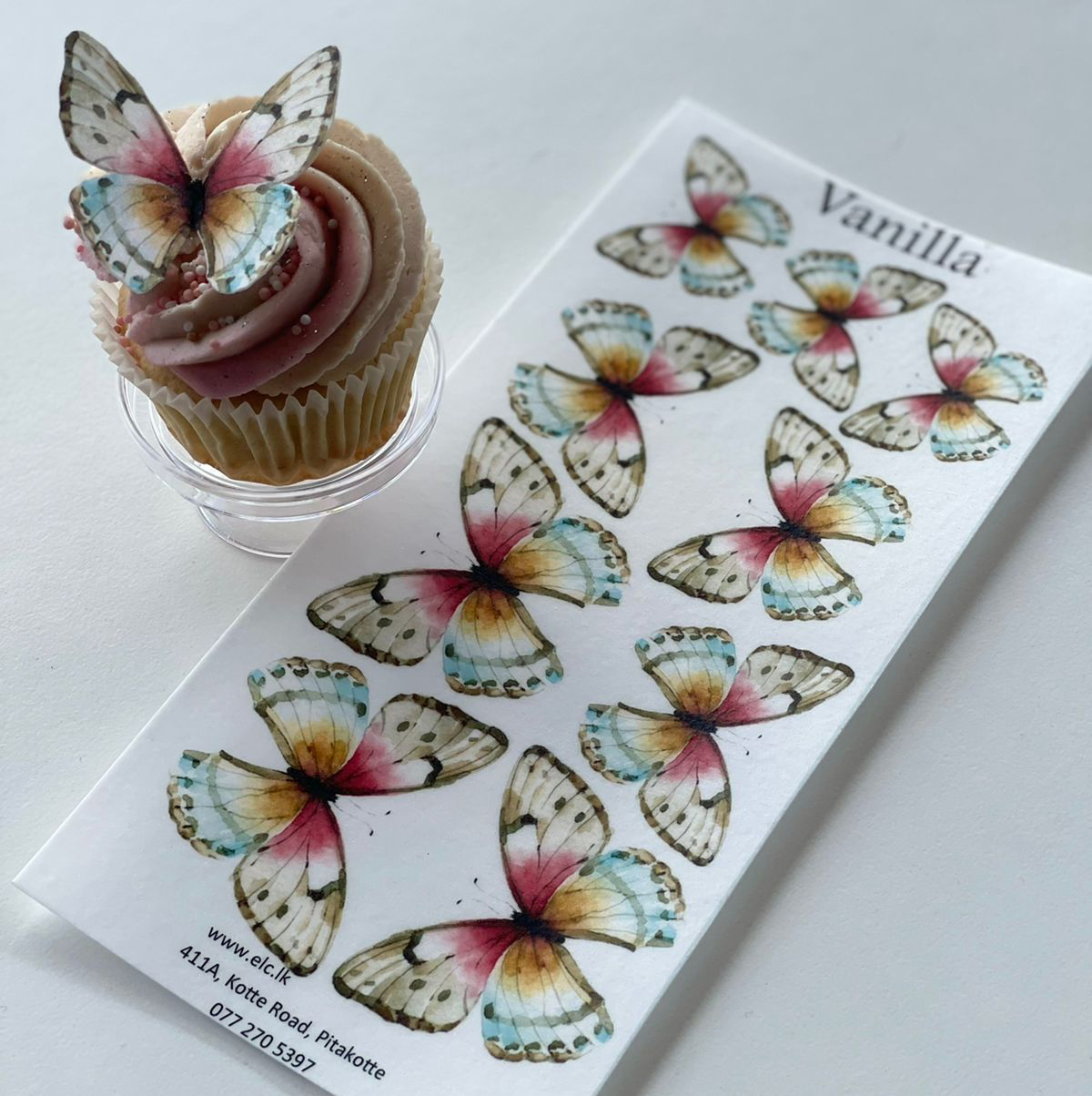 Edible Wafer Butterfly Set Of 9 Vanilla