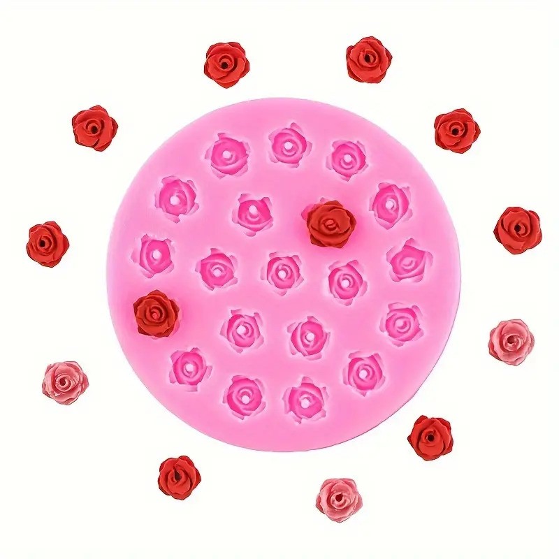 Silicon Mold Mini Rose 20 Cavities